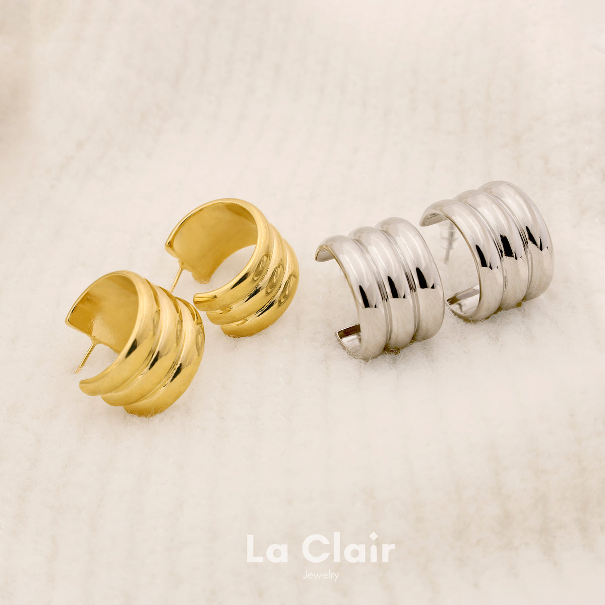 Vertical Pattern Earrings | La Clair Jewelry